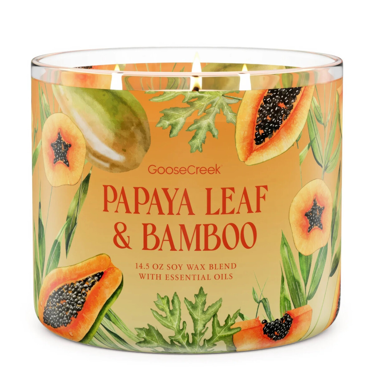 Papaya Leaf & Bamboo 3-Wick-Candle 411g, 19,45